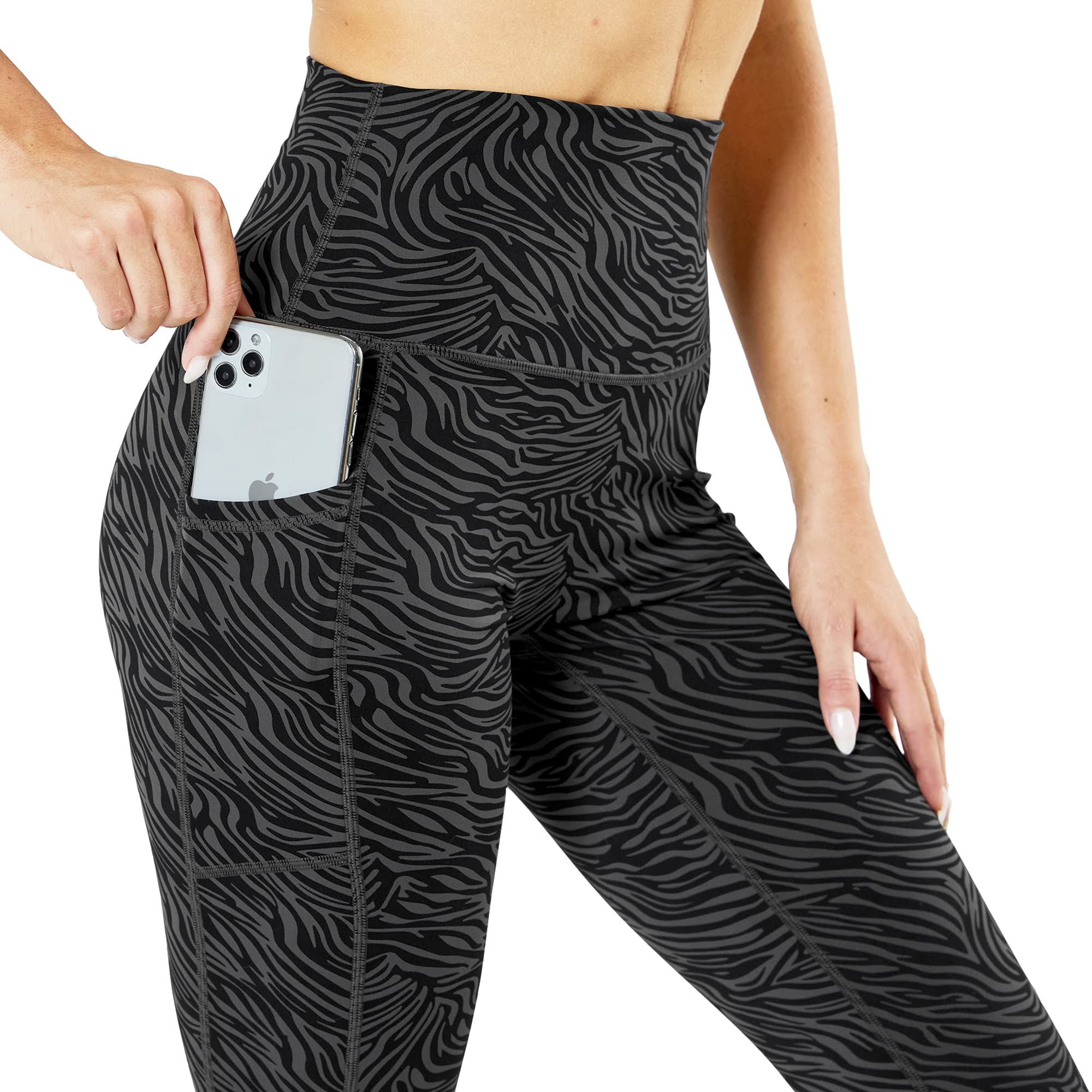 Telamon Women's High Waist Workout Yoga Pants with Pockets Tummy Control Non See-Through Compression Leggings