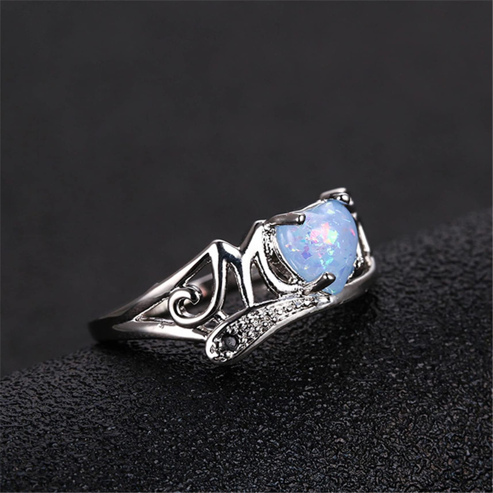 Timetries01 Stainless Steel Mom Ring, Mother's Day Birthday Wedding Graduation Gift Jewelry