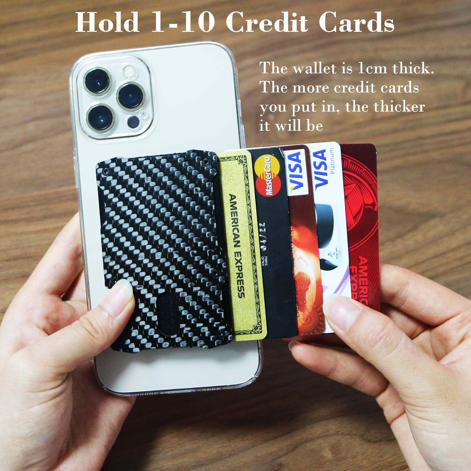 WXM Mens Wallet with Magnetic Card Wallet Holder Real Carbon Fiber RFID Blocking Minimalist Mens Gift