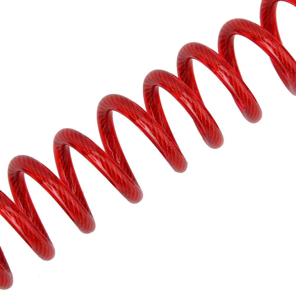 PVC Anti Theft Motorcycle Disc Brake Lock Reminder Coil Cable Warning Rope Red