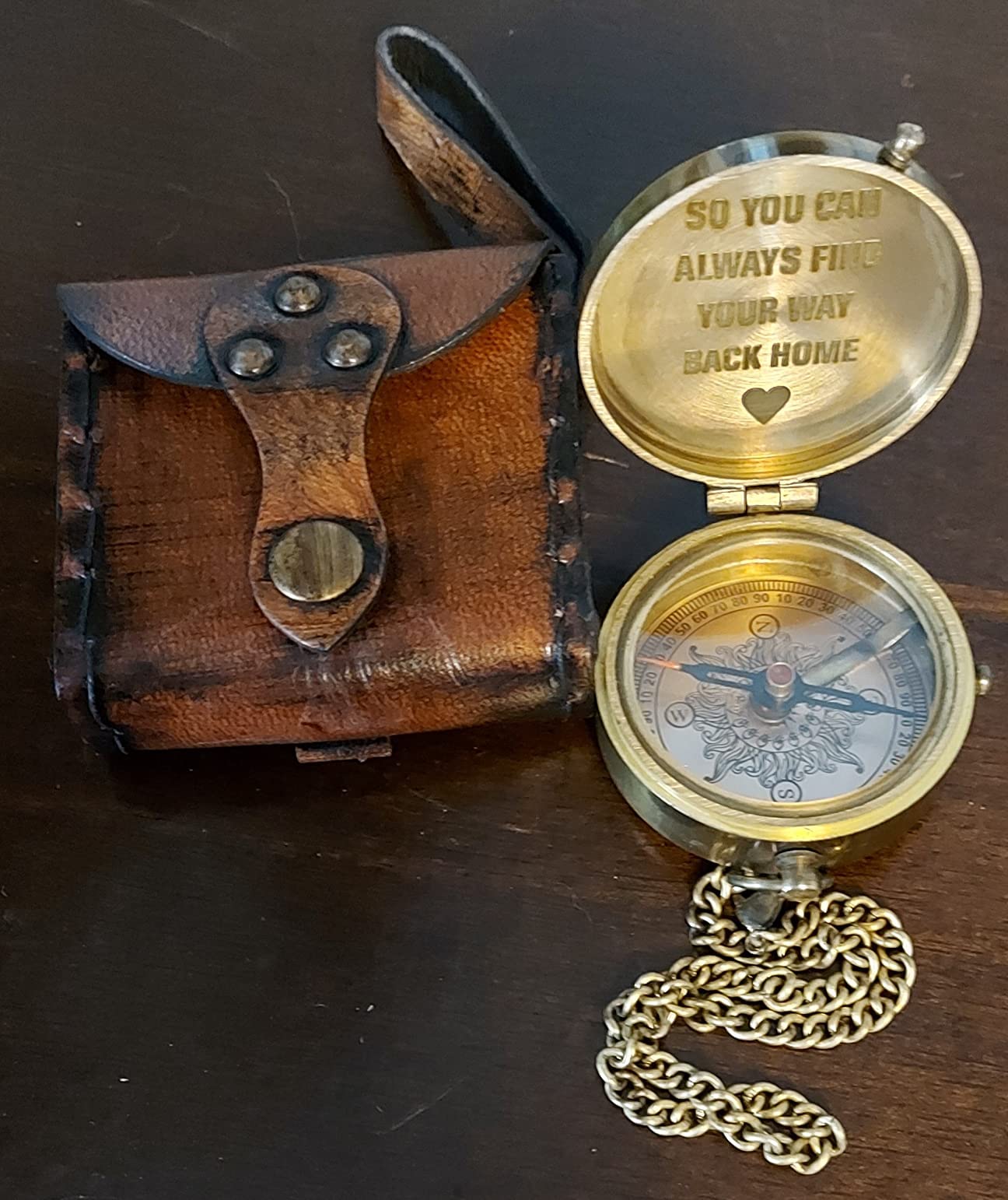 Pocket Compass for Hiking, Survival Instrument Antique “So You Can Always Find Your Way Back Home” Engraved Camping Pocket Compass Nautical Compass Vintage Navigation Outdoor Compass by MAI
