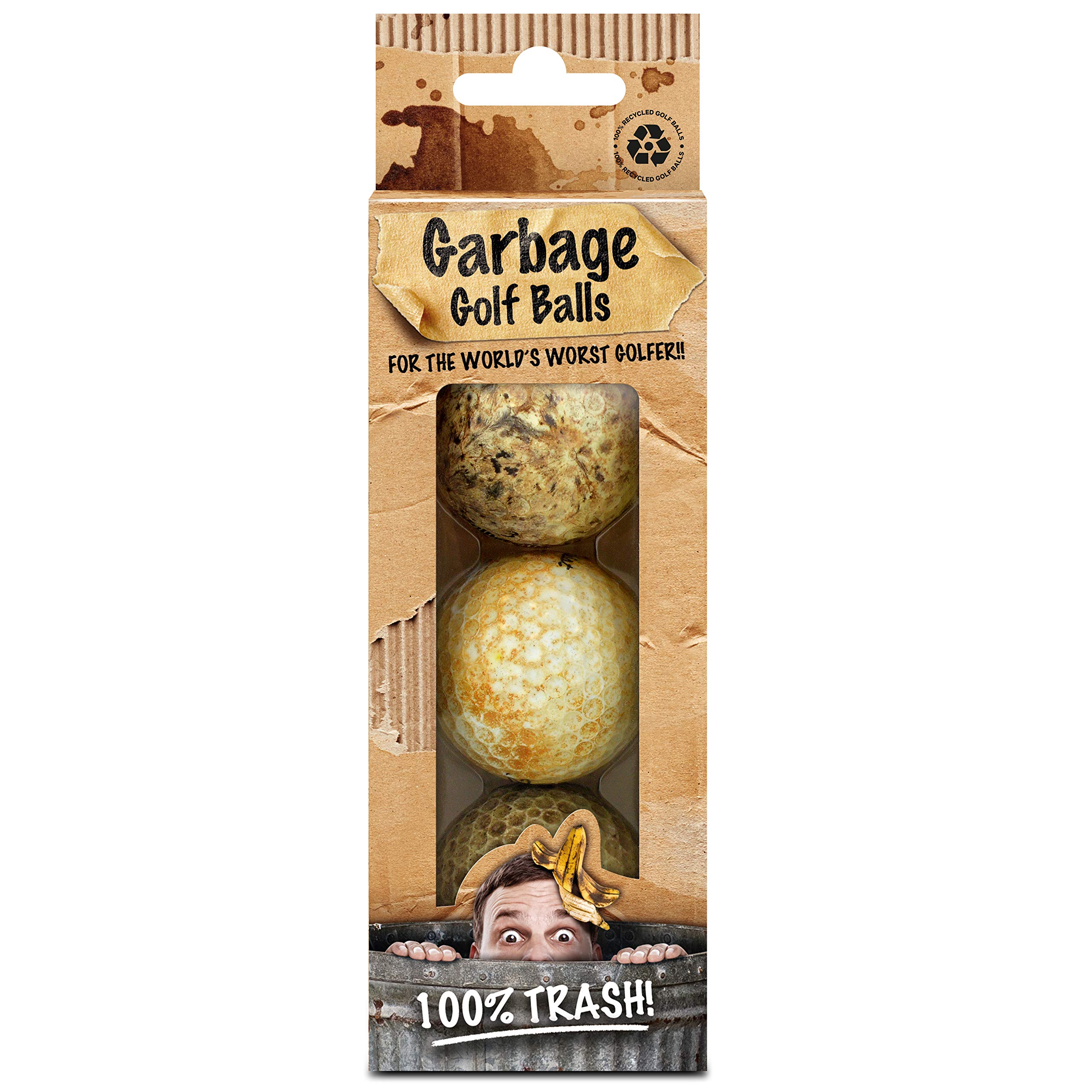 On Par 3 Pack Garbage Golf Balls, for The Worlds Worst Golfer, Idea