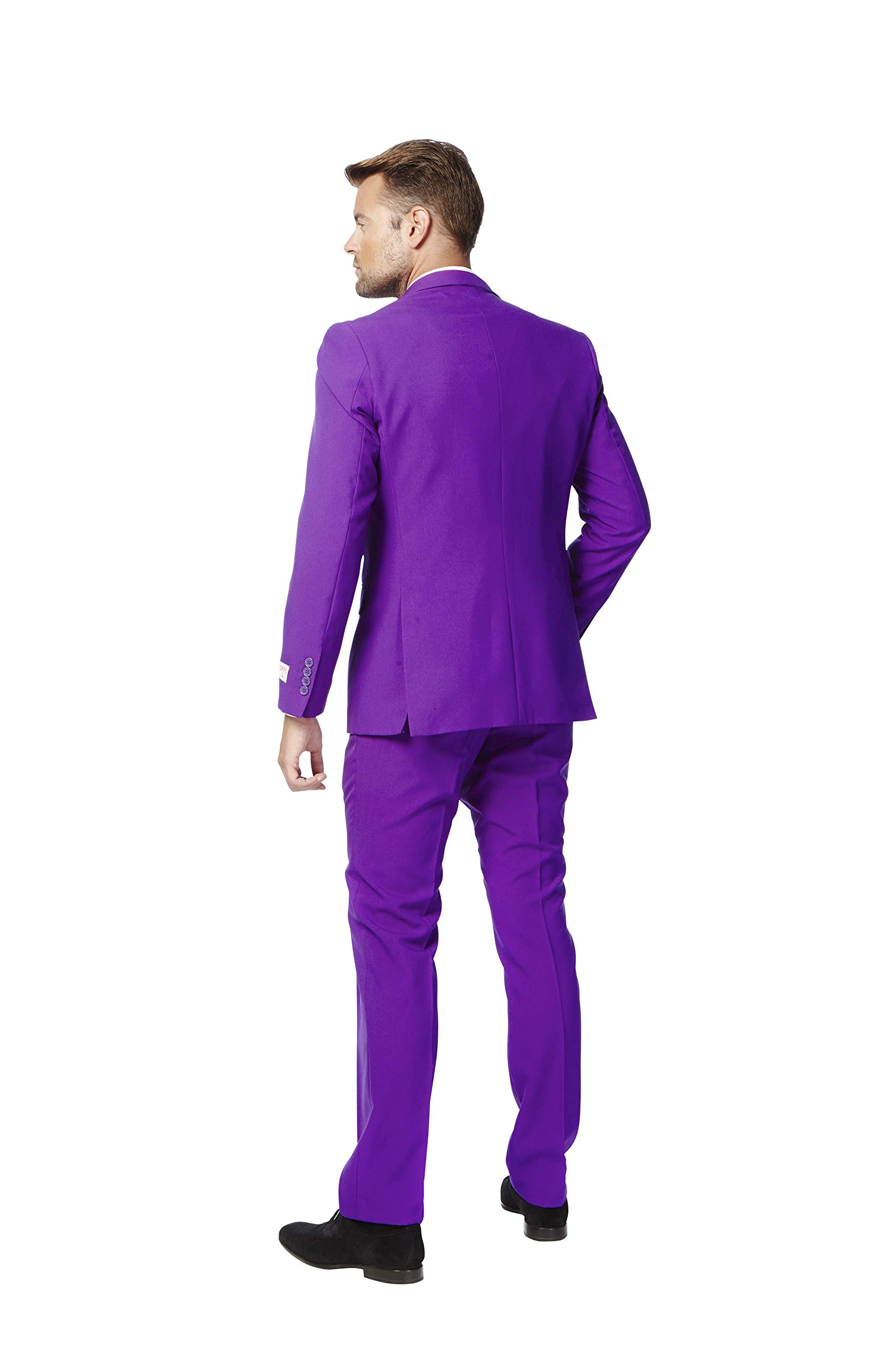 Opposuits Purple Prince Solid Purple Suit For Men Coming With Pants, Jacket and Tie, Purple Prince, US44
