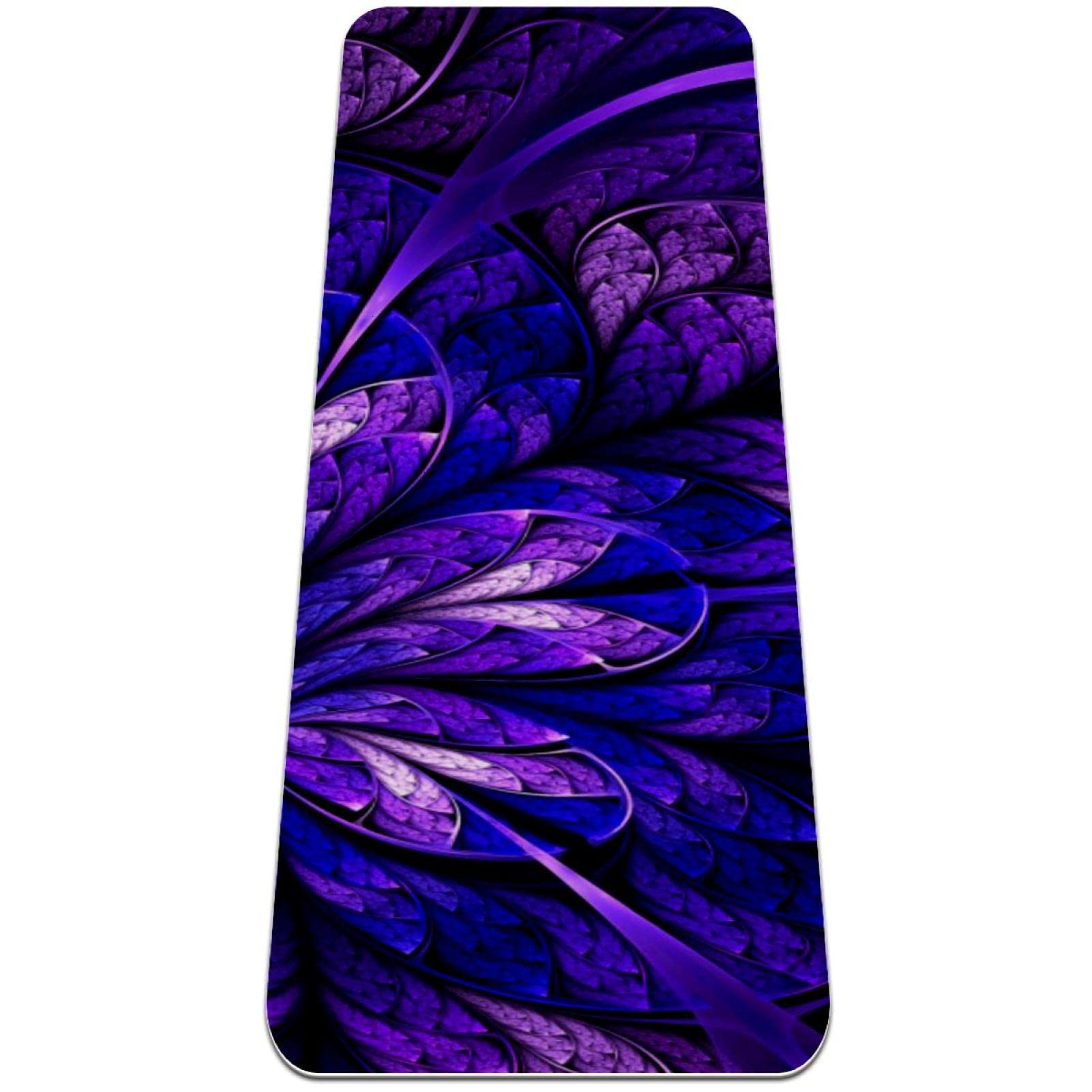 Yoga Mat, Yoga Mats for Home Workout, Workout Mat, Exercise Mats, Pilates Mat, 3D Purple Flowers