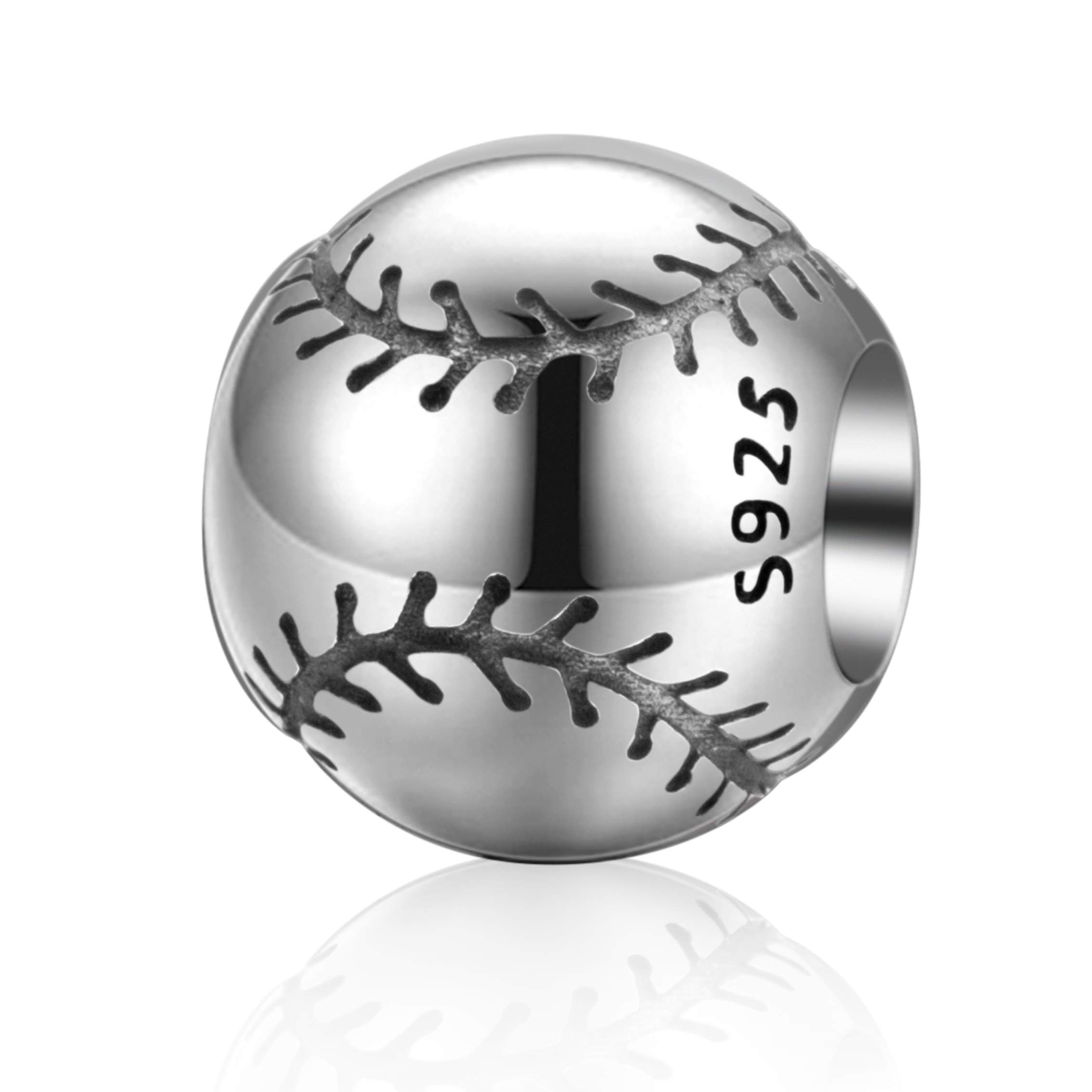 Sports Bead Charms 925 Sterling Silver Baseball Charm fit Pandora Charms Bracelet Jewelry gifts for Women