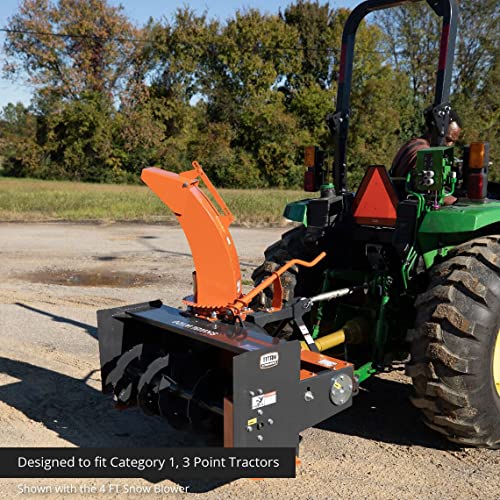 Titan Attachments 6 FT Snow Blower, Category 1, 3 Point PTO Driven, Directional Snow Chute