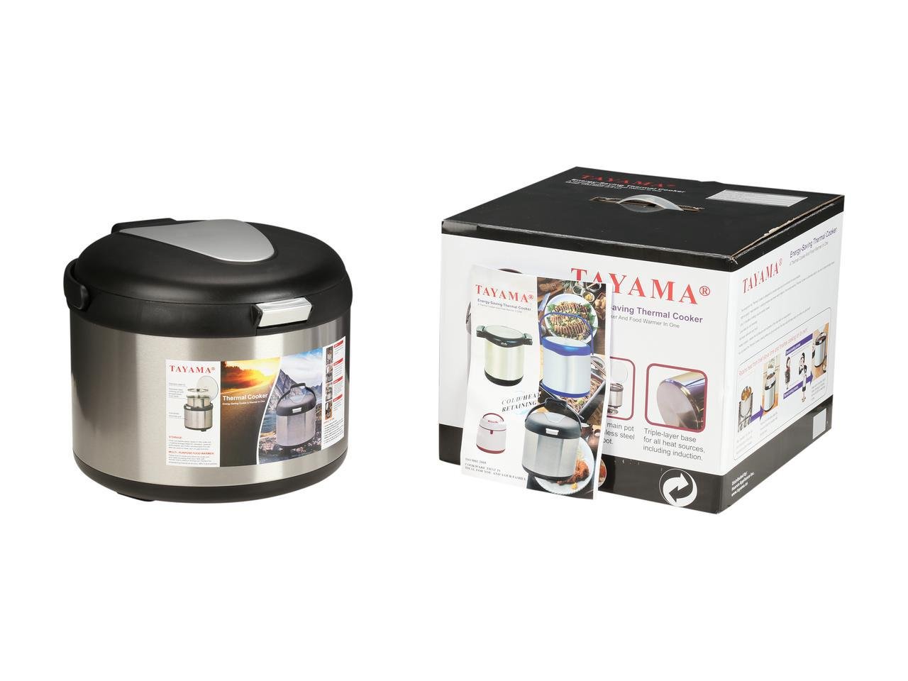 Tayama TXM-50CF Energy-Saving Thermal Cooker, 5 L, Black