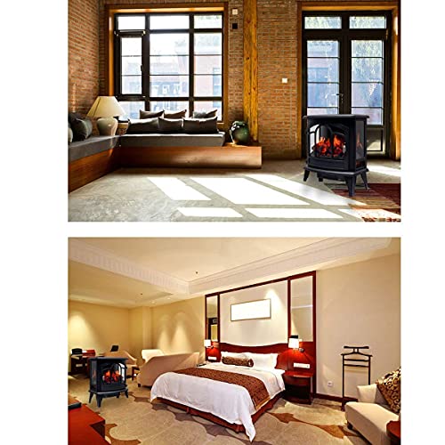 OQHAIR Electric Fire with Surround Mantelpiece Lights with Remote-Controlled Old Electric Fireplace Heater with Wood-Burned Led Light