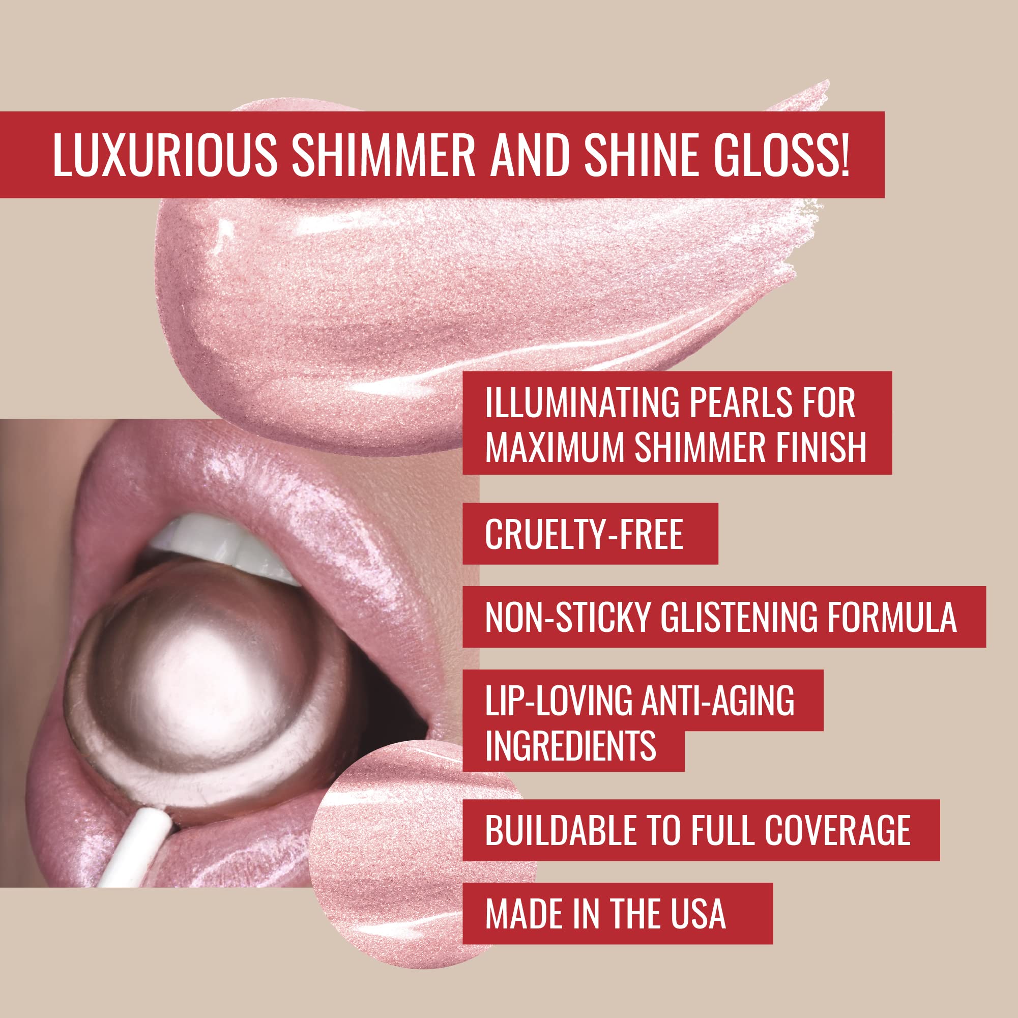 Runway Rogue LuxGloss Lip Gloss, High-Pigment Shimmer Soft Pastel-Pink Lip Gloss, ‘Catwalk’