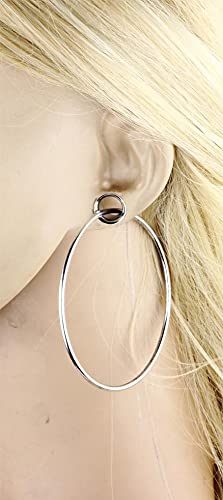 Pierced Republic Dangling Large Hoop Ear Gauges - Pair of Stainless Steel Flared Ear Plugs - 6 Size Options (5/8" (16mm))