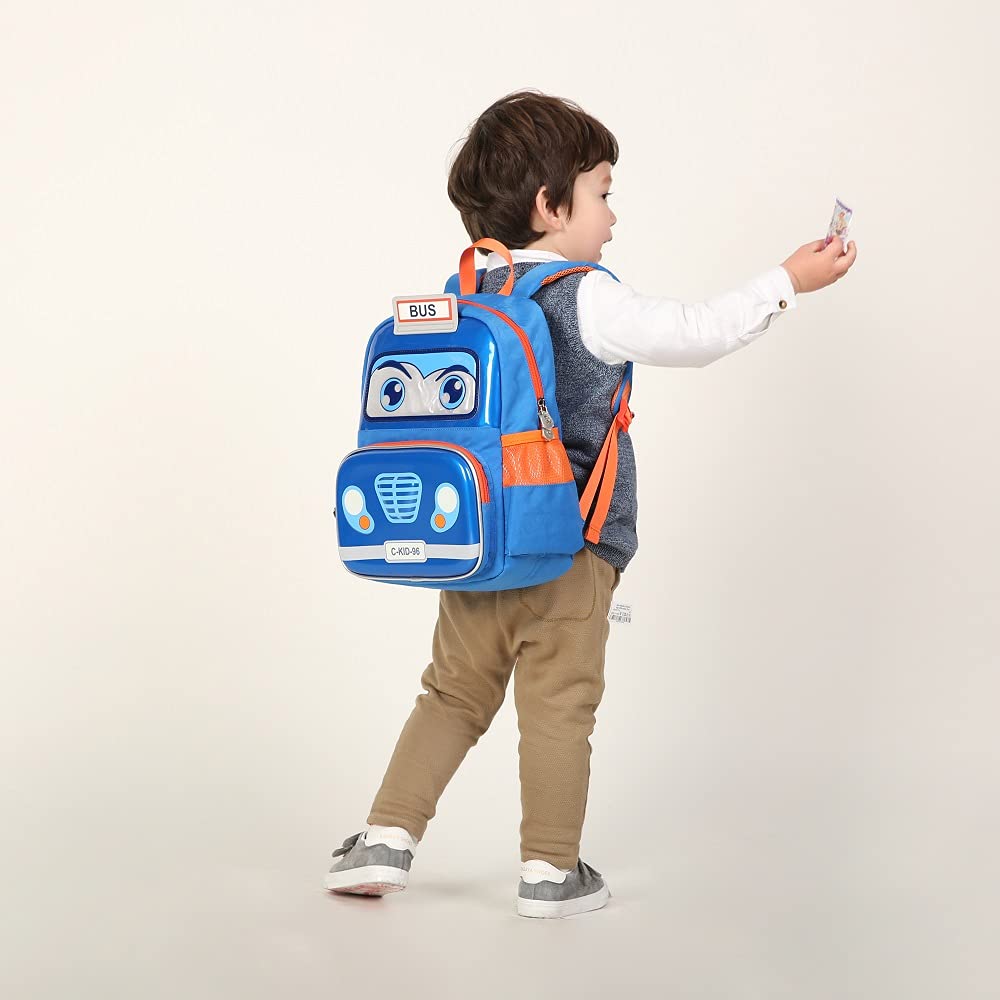 Russel Molly Personalized 3D-cartoon Bus Kids Preschool Backpack - Kindergarten Backpack for Boys, Small Bookbag for Toddlers (Ages 3-6)