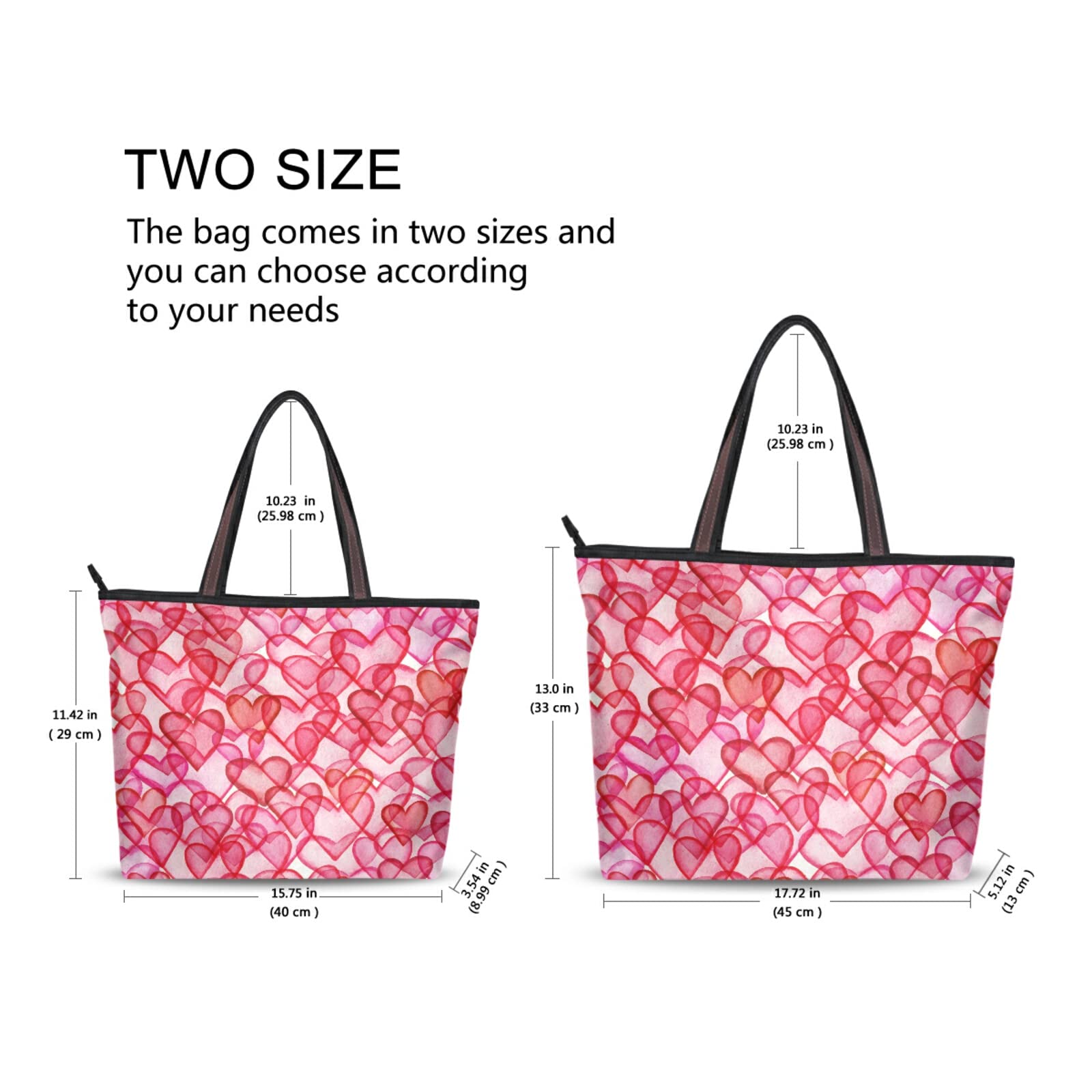 Valentine Tote Purse Heart Printed Tote Bag Purse,Women Valentine's Day Tote Bag