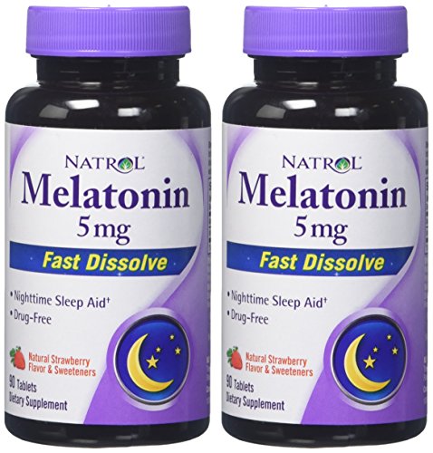 Natrol Melatonin Fast Dissolve Sleep Support Tablet, 90 Count, Pack of 2