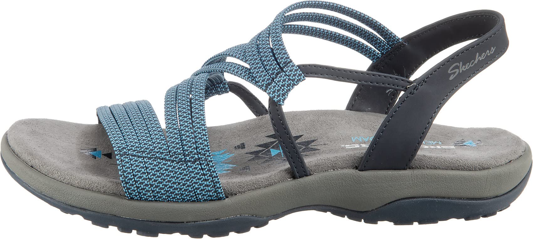 Skechers Women's Reggae Slim-Skech Appeal-Z-Gore Slingback Sandal, Navy, 9 M US