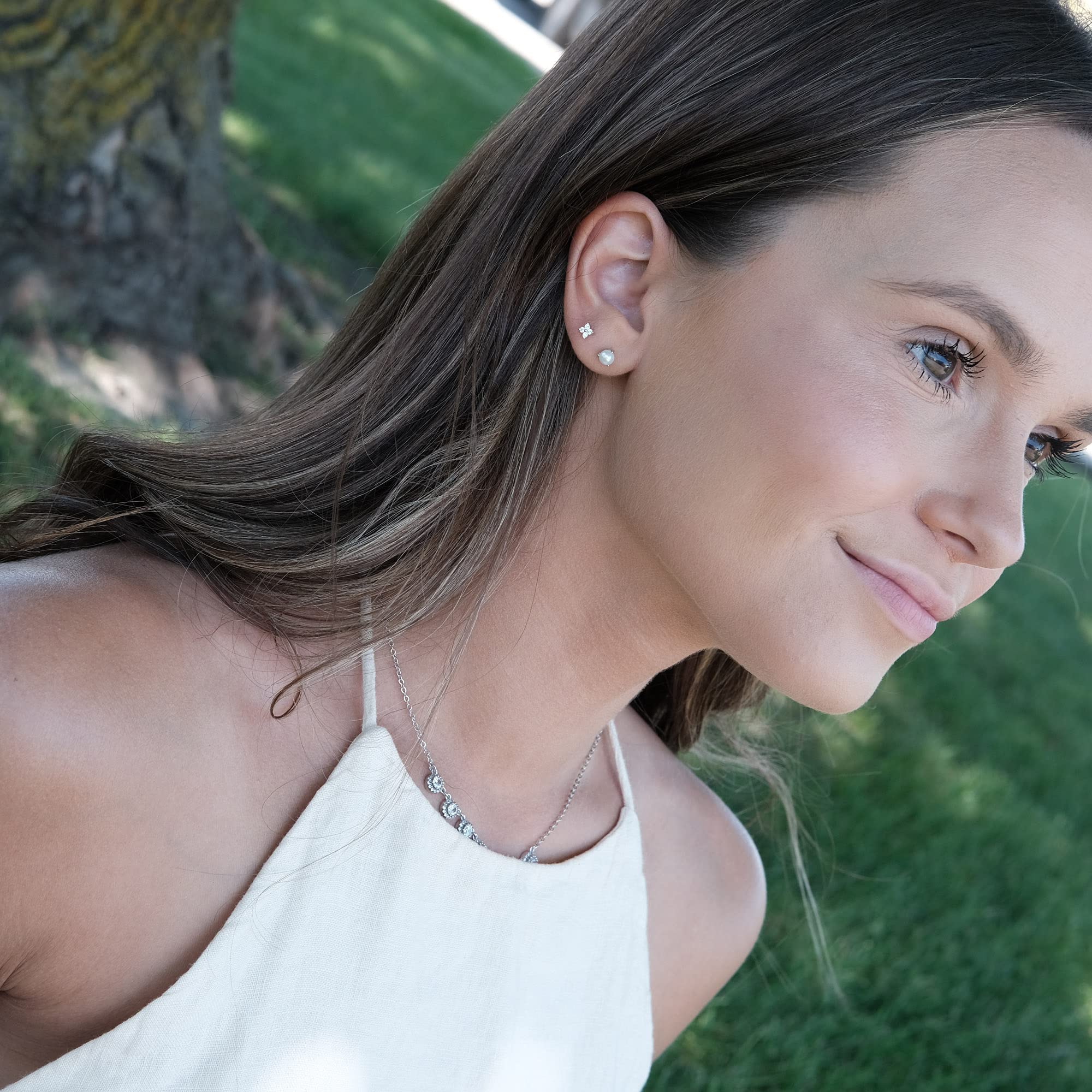 Pearl Studs - 3mm White Fresh Water Mini Pearl Earrings in 18K Gold Vermeil