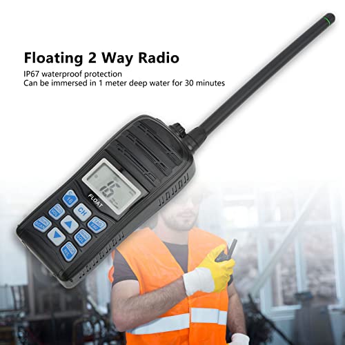 Two Way Marine Radio Clear Voice VHF Walky Talky AC100240V Floating 5W Portable IP67 Waterproof for Ships (US Plug)