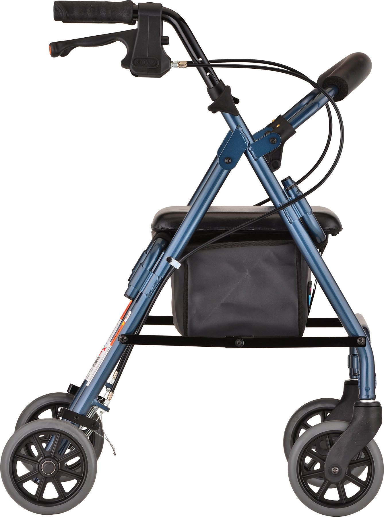 NOVA Medical Products GetGo Petite Rollator Walker for Height 4’0” - 5”4”, Blue, 1 Count