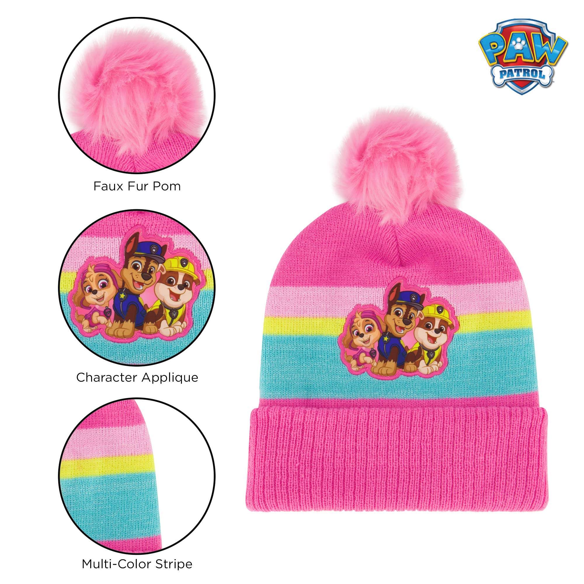 Nickelodeon Girls' Winter Hat Earmuffs and Kids Gloves Set, Paw Patrol for Age 4-7