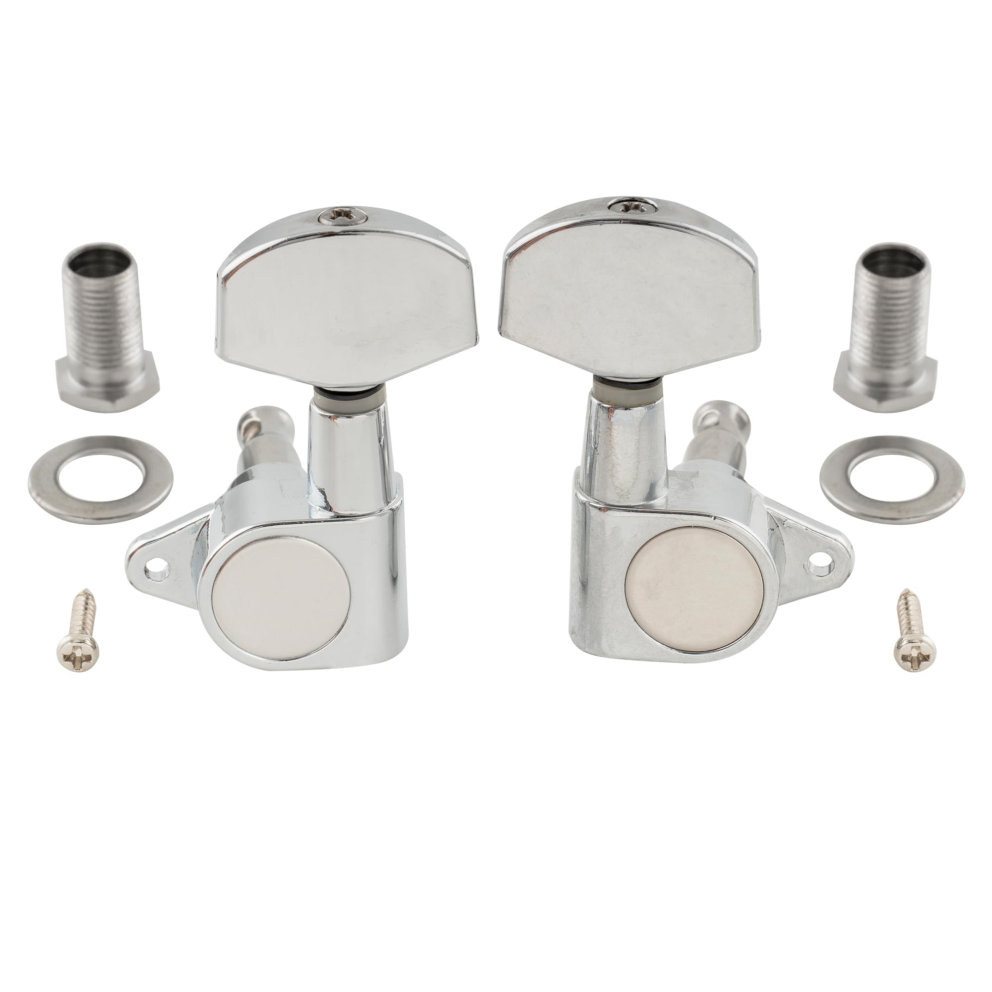 Musiclily Pro 3+3 Epi Style Sealed Guitar Tuning Pegs Keys Machine Heads Tuners Set for Les Paul Style Electric Guitar, Big Button Chrome