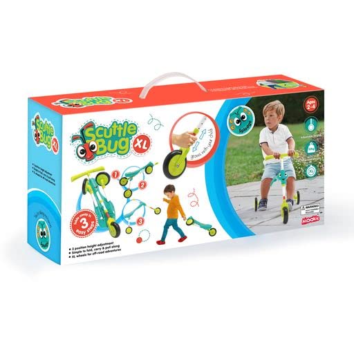 Mookie Scuttlebug XL 3-Wheel Ride-On Balance Bike | Foldable Ride-OnTricycle with Adjustable Legs | Develop Toddler Balance and Coordination | Boys and Girls Ages 1 to 4.