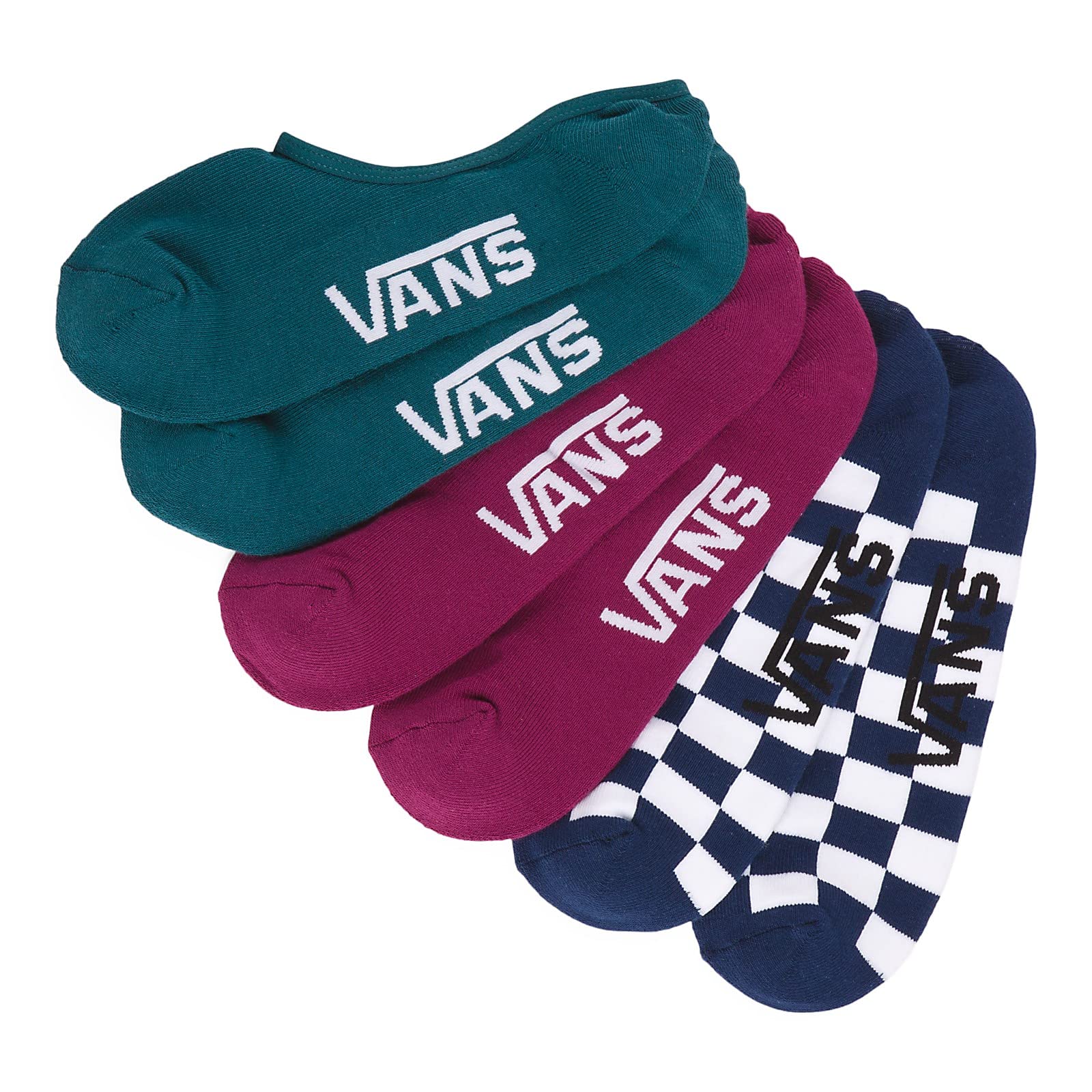 Vans Men's Classic Super No Show Socks 3 Pack, Multi Deep Teal, Size 9.5-13