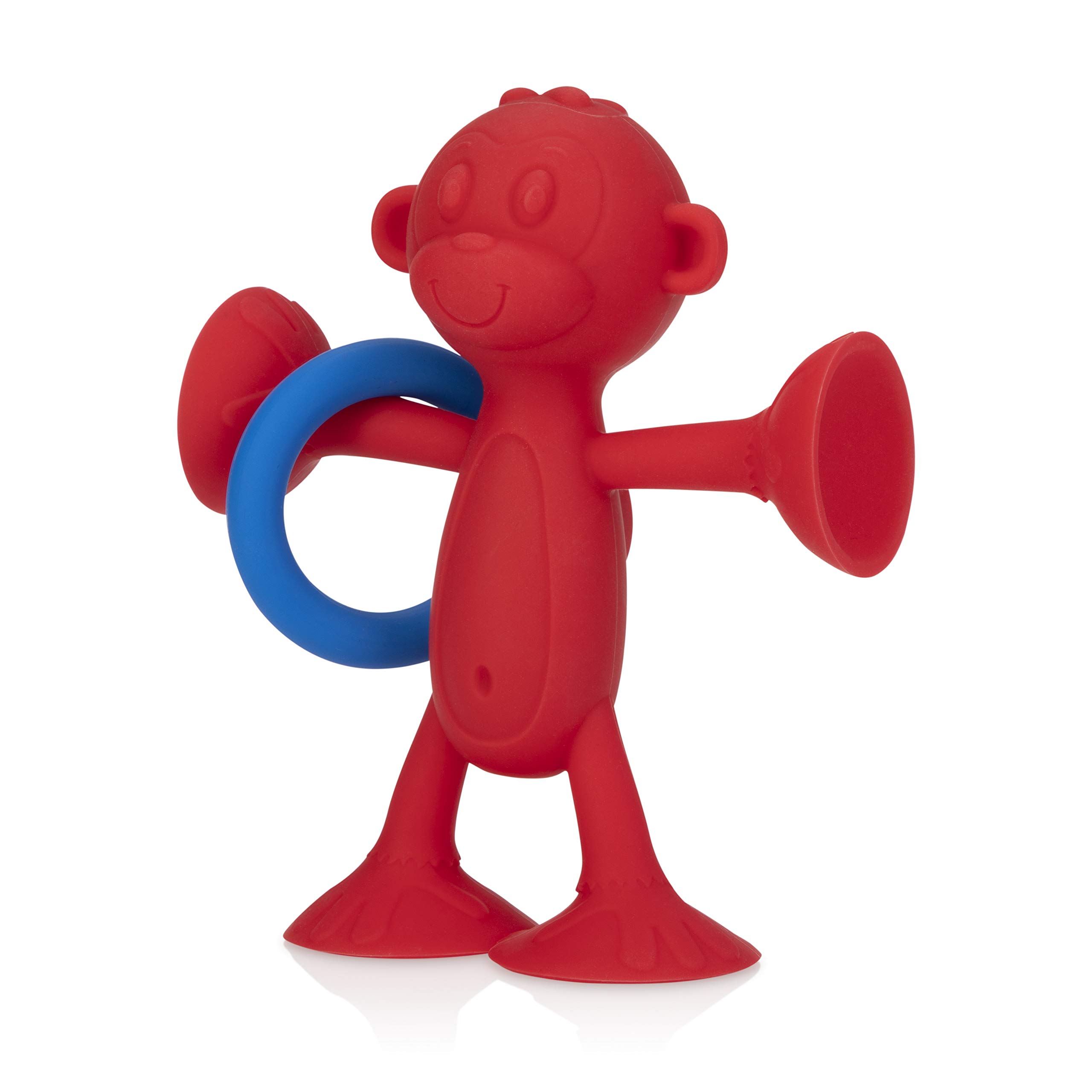 Nuby Silly Monkey Interactive Suction Toy with Silicone Ring, Aqua