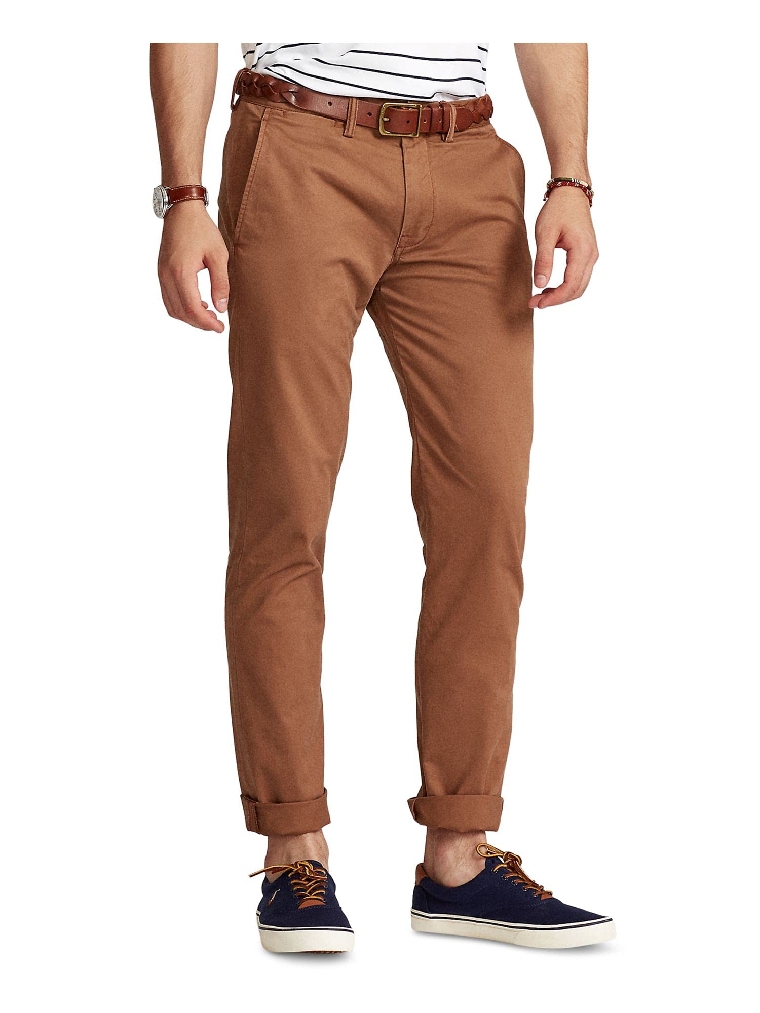 Polo Ralph Lauren Men's Pants Cotton/Elastane Blend Stretch Straight Fit Brown (36X32)
