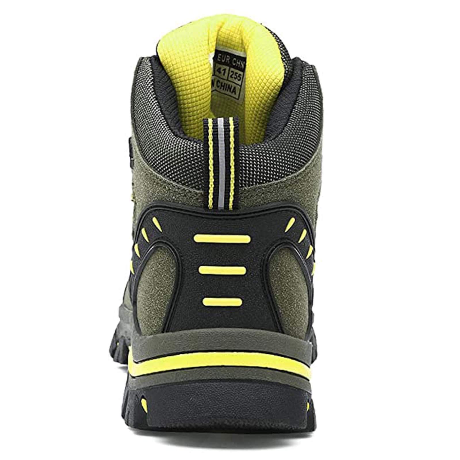 WASERCE Insulated Hiking Boots Mens Water Resistant Walking Trekking Camping Snow Boots Breathable Outdoor Trail (10,Yellow