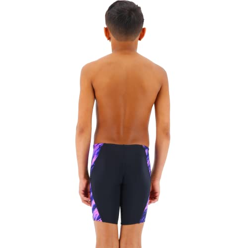 TYR Boys' Standard Cadence Blade Splice Swimsuit Jammer, Purple, 24