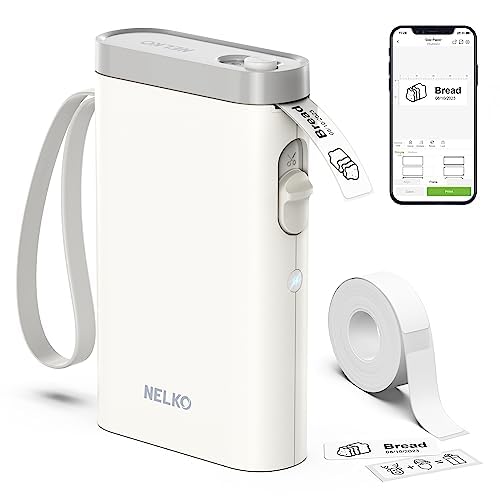 Nelko Label Maker Machine with Tape, P21 Portable Bluetooth Label Printer, Wireless Handheld Sticker Maker Mini Label Makers with Multiple Templates, Light Yellow