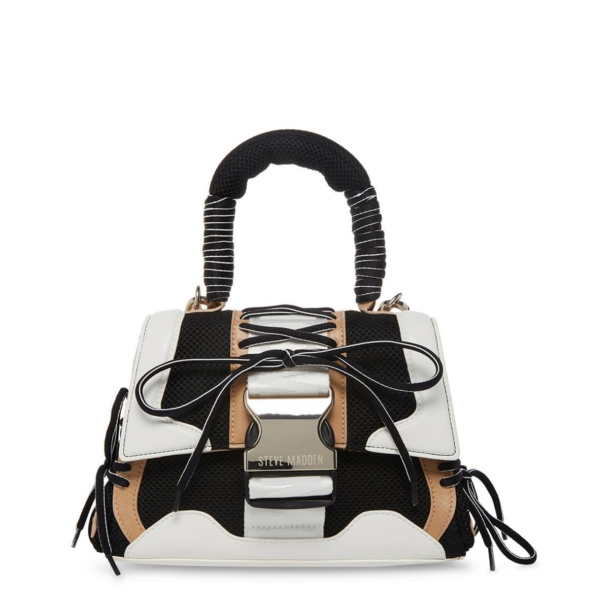 Steve Madden Diego Top Handle Crossbody, Black/Tan
