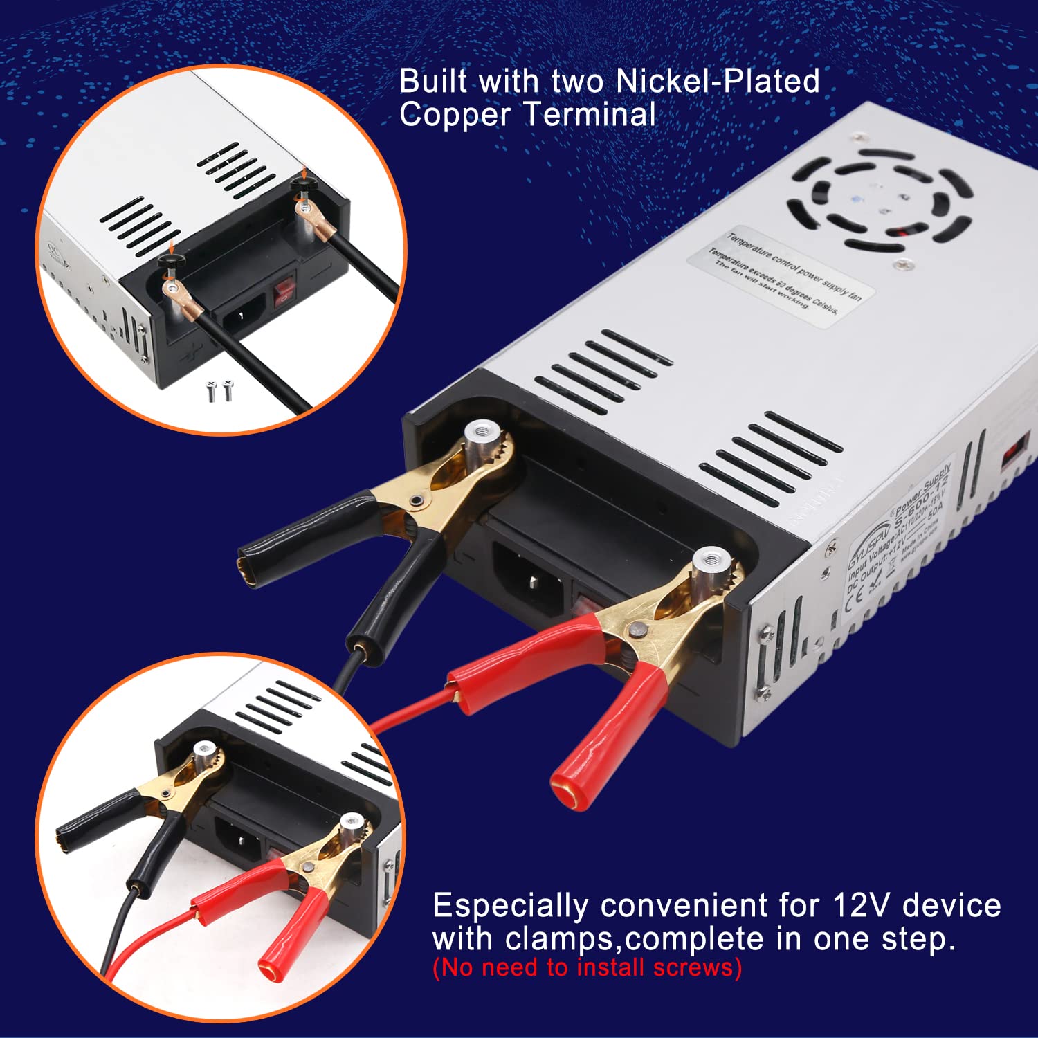 New Version AC to DC Converter, EAGWELL SMPS 110V AC to 12V DC Converter Power Supply Adjustable Switch Power Supply Transformer Max 50A 600W