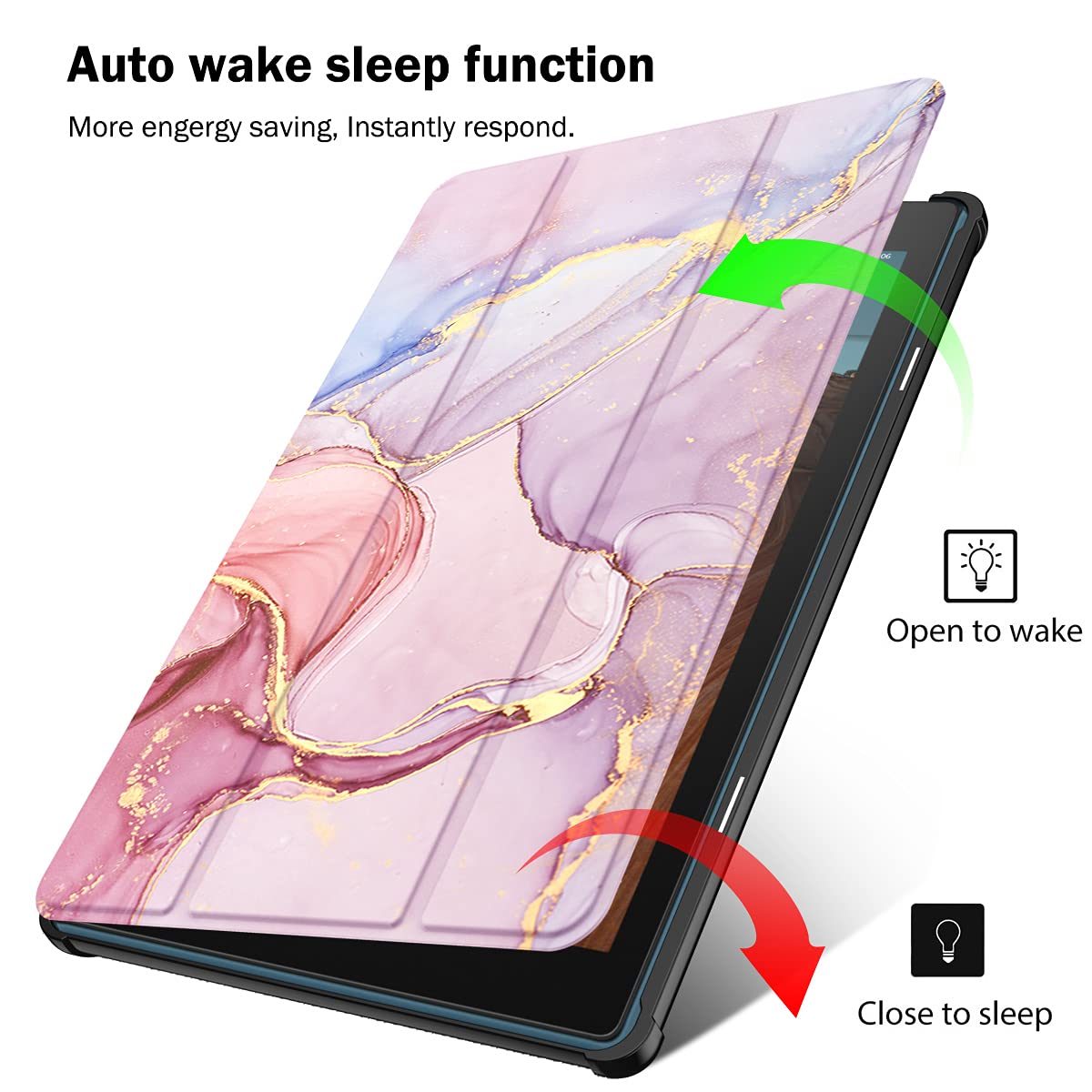 PIXIU Case for All-New Amazon Fire HD 10 Tablet (7th Generation and 9th Generation, 2017 and 2019 Release) - Slim Folding Stand Cover with Auto Wake/Sleep for 10.1 Inch Tablet