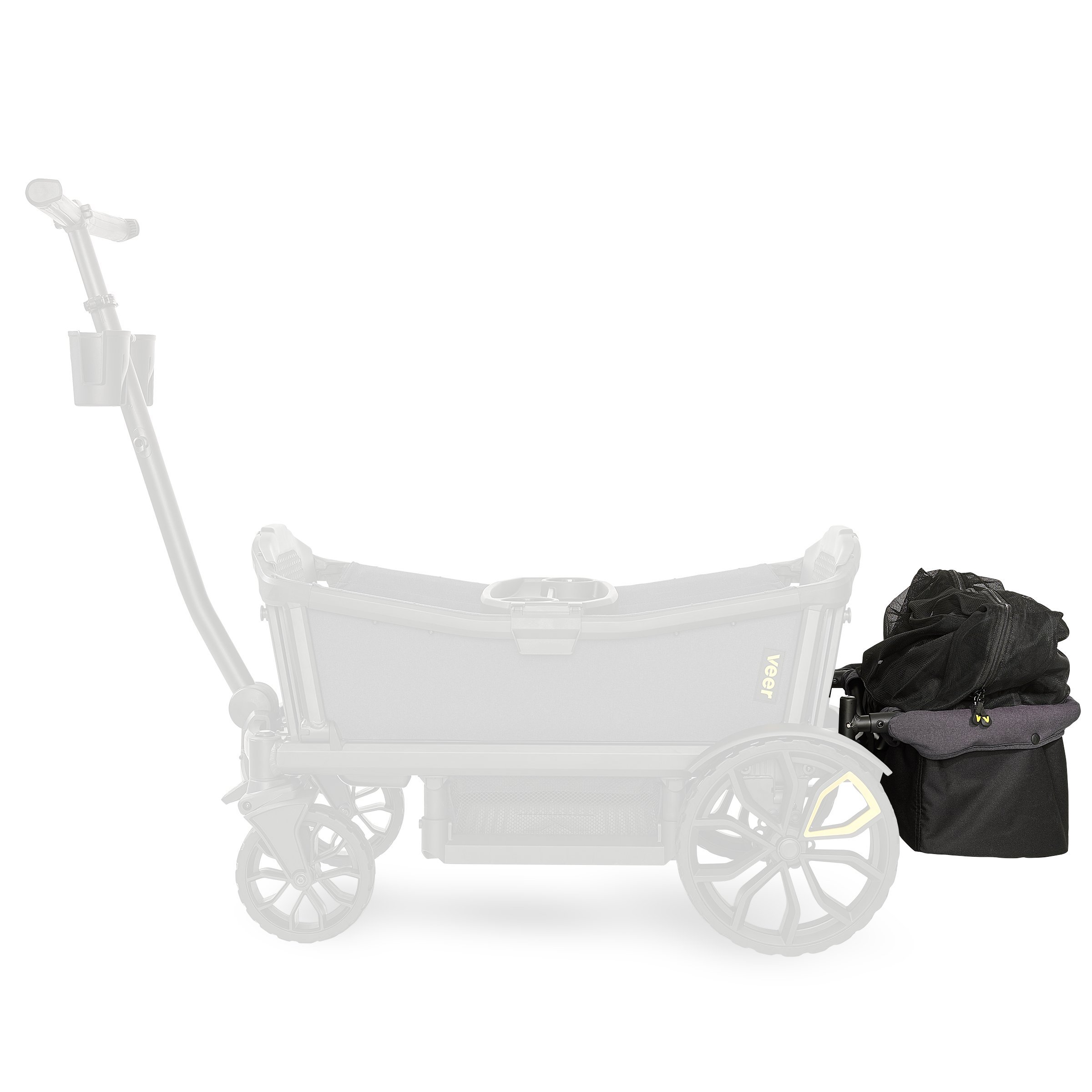Veer Cruiser Essentials Bundle - Premium Stroller Wagon with Foldable Storage Basket & Retractable Canopy - The Feel & Safety of a Stroller Combined with The Fun of a Lightweight, Rugged Wagon