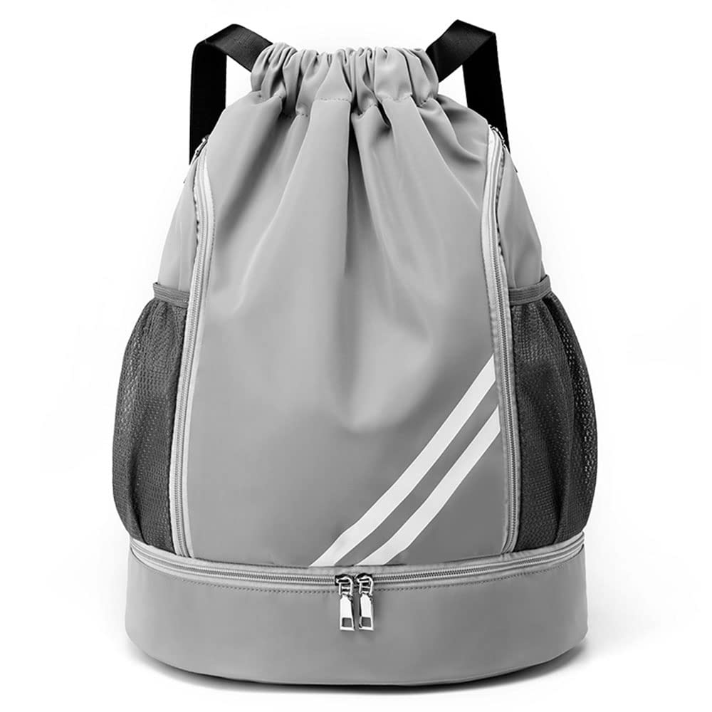ONSHONE 2023 New Gym Sports Backpack, Drawstring Backpack with Shoe Compartment and Water Bottle Mesh Pocket, Draw String Back Bag for Women Men