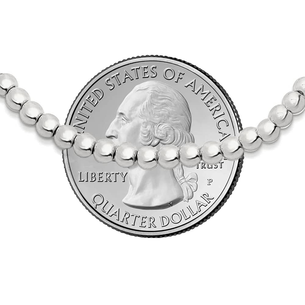 Savlano 925 Sterling Silver 14K Gold Plated Italian Solid Adjustable Bolo Bead Ball Slider Bracelet Comes With Gift Box for Women - Made in Italy (White)