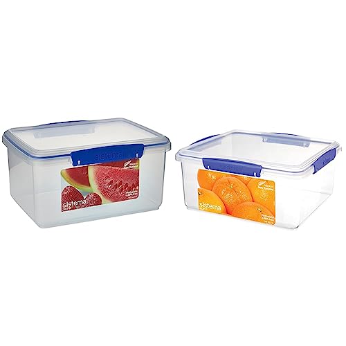 Sistema 1830 Klip It Collection Rectangle Food Storage Container, 101 Ounce & 1850 Klip It Collection Rectangle Food Storage Container, 169 Ounce/21 Cup