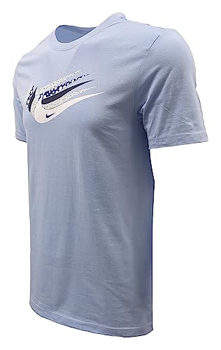 Nike Men's Sportswear Swoosh T-Shirts (Large, Light Blue (Multi-Swoosh))