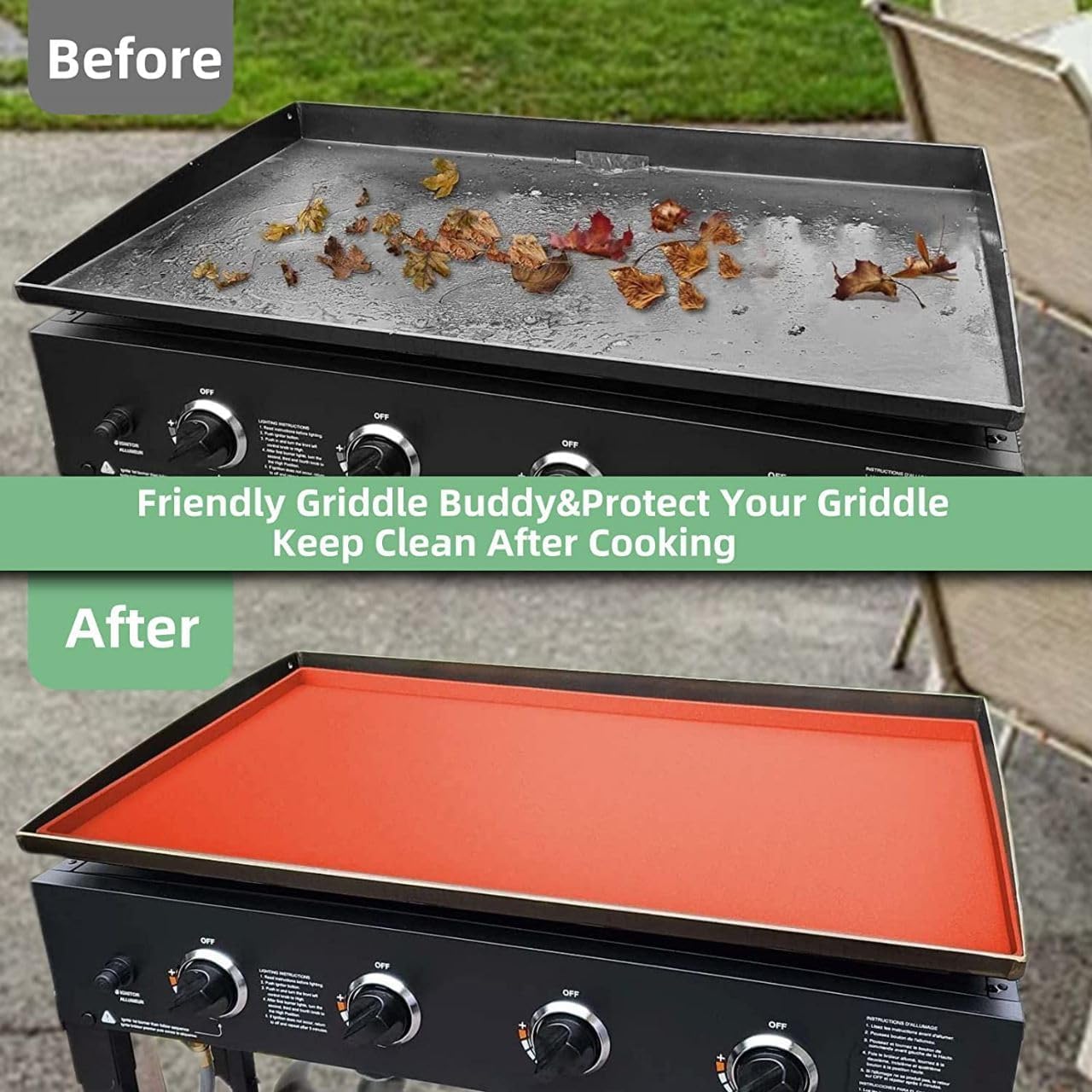 Noah's Silicone Mat, Accessories for Blackstone Griddle: Unparalleled Defense Against Stains and Corrosion/Food-Grade, Reusable Silicone Material, 36 Blackstone Griddle Cover.