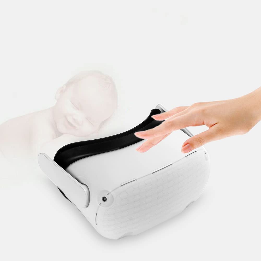 StarMei HJXD VR Shell Front Face Protector Cover for Oculus Quest2,Washable Anti Scratch Anti Shock Anti Dust, Premium Materials, Comfortable Experience (White)