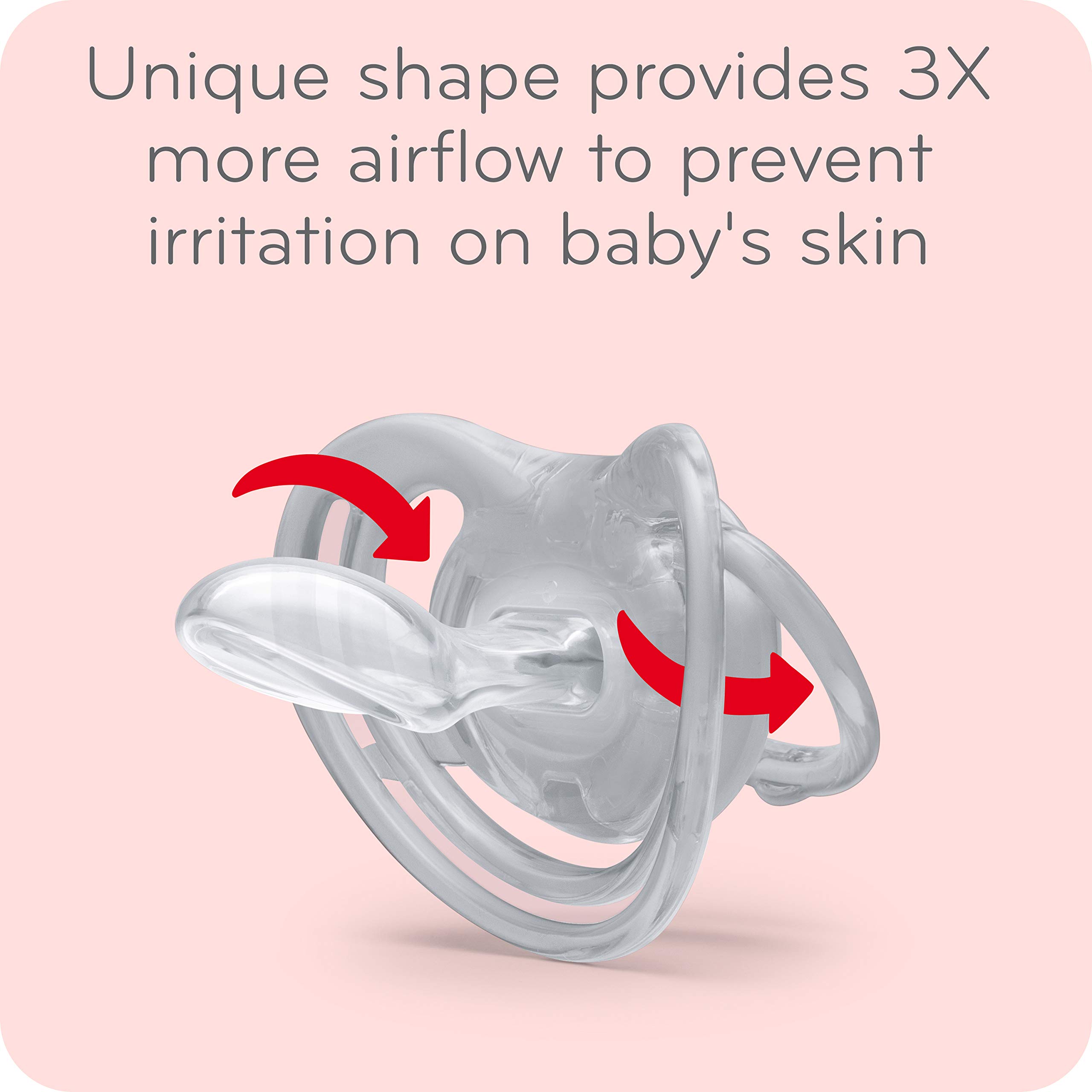 NUK Airflow Orthodontic Pacifiers, Boy, 6-18 Months, 2-Pack, Colors May Vary