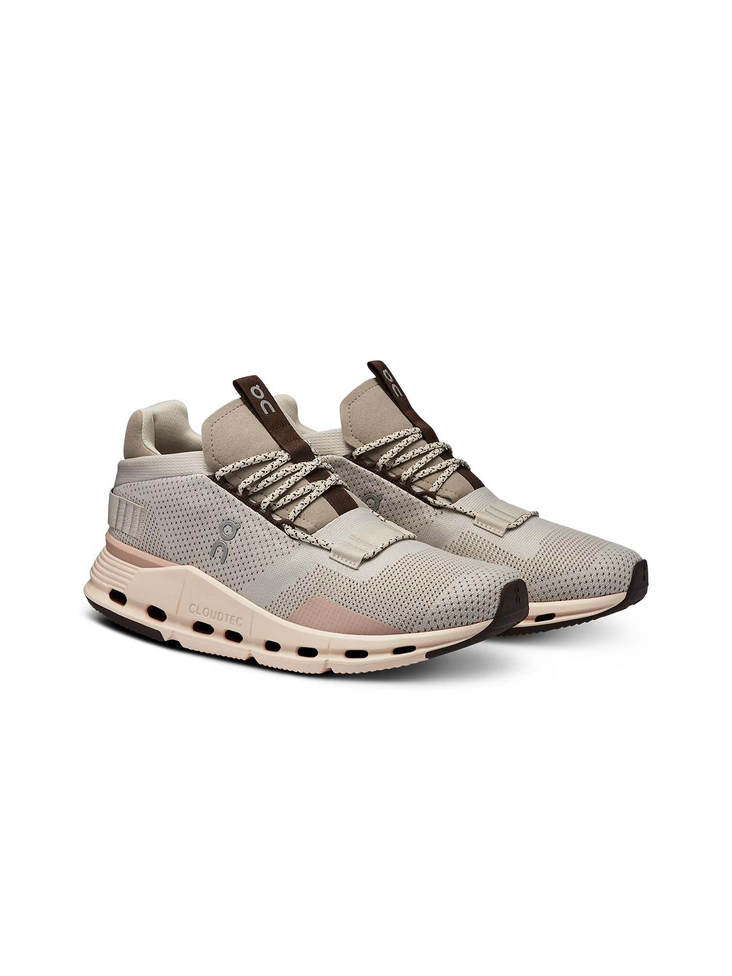 On Women's Cloudnova Sneakers, Pearl | Shell, Pink, 8.5 Medium US