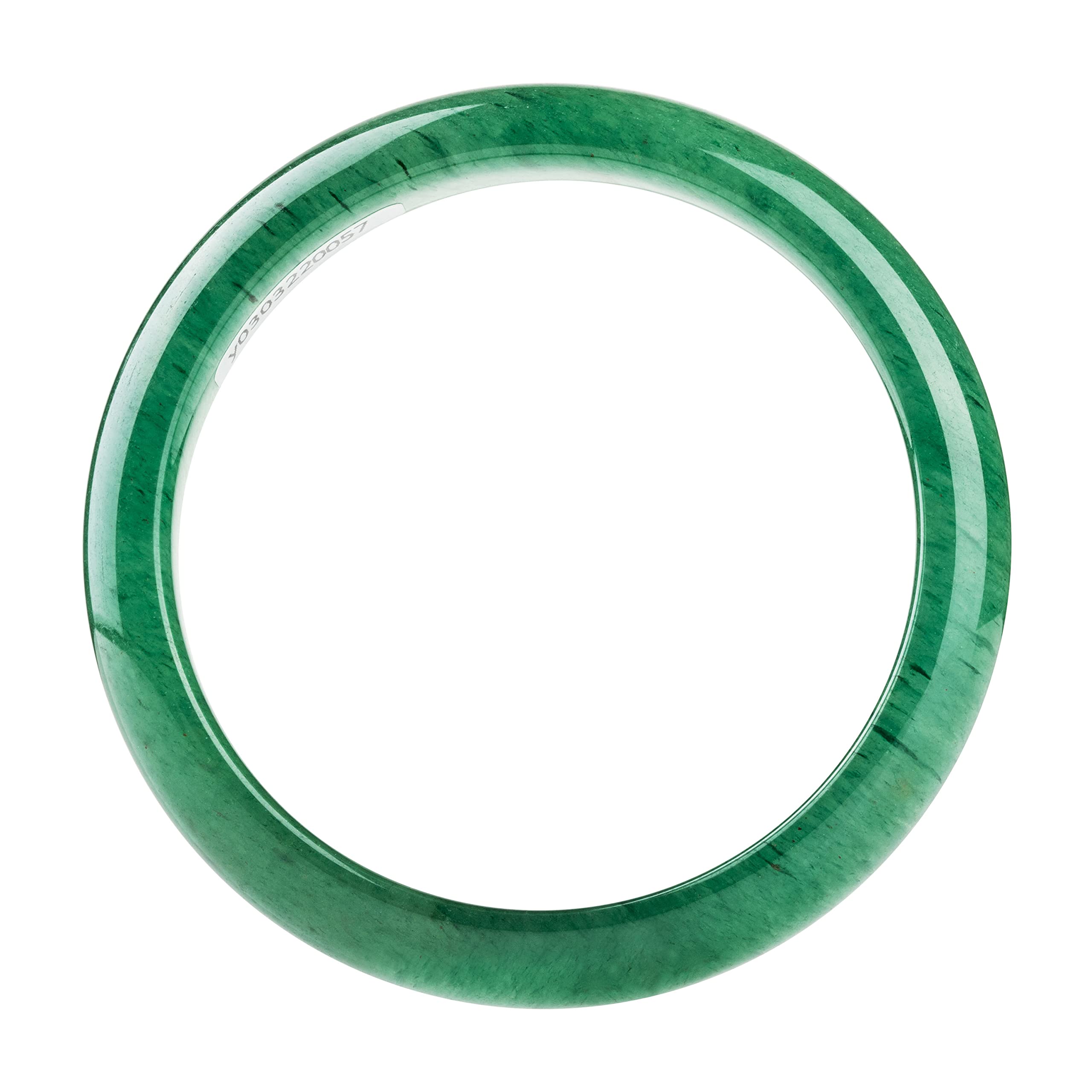 XiskCan Jade Bangle Bracelet for Women, Good Luck Gifts, NAT-G1, 63-64mm
