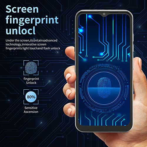 Zopsc M12S Ultra 6.5 inch Smartphone for Android 12 Water Drop Unlocked Smartphone WiFi 5G Network 6 256GRAM 16MP 8MP 4000mAh GPS Support, White