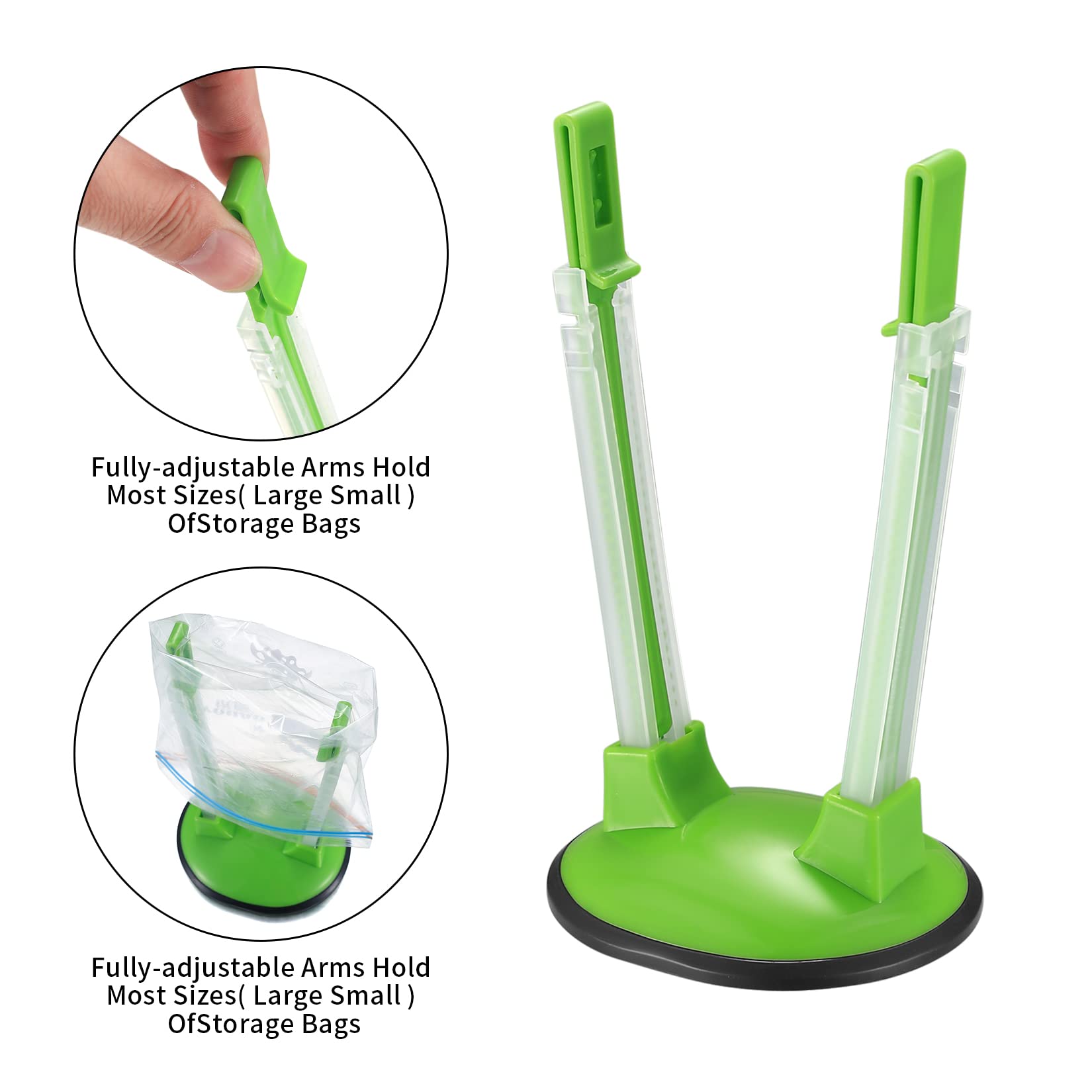 Siyurongg 2 Pcs Baggy Rack, Freezer Bag Holder Stand, Adjustable Food Storage Holders, Plastic Food Prep Bag/Zip Lock Bag Holder Stand, for Food Meal Prep Bag, Kitchen Gadget (2) (2) (2)