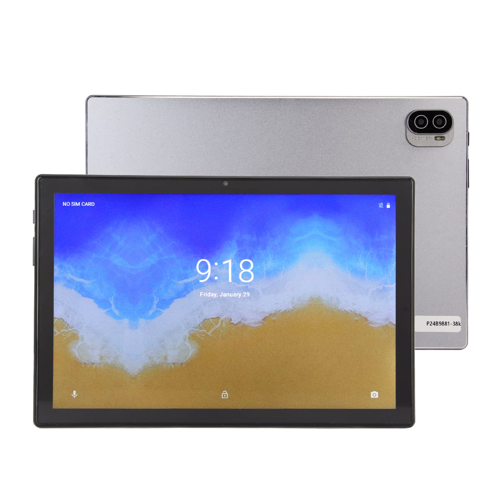 Pssopp HD Tablet, Gaming Tablet US Plug 100‑240V 8800mAh Battery Dual Camera 6GB RAM 64GB ROM (Iron Gray)