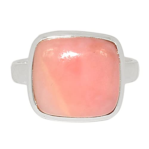 Xtremegems Natural Peruvian Pink Opal 925 Sterling Silver Ring Jewelry s.8 ALLR-17136
