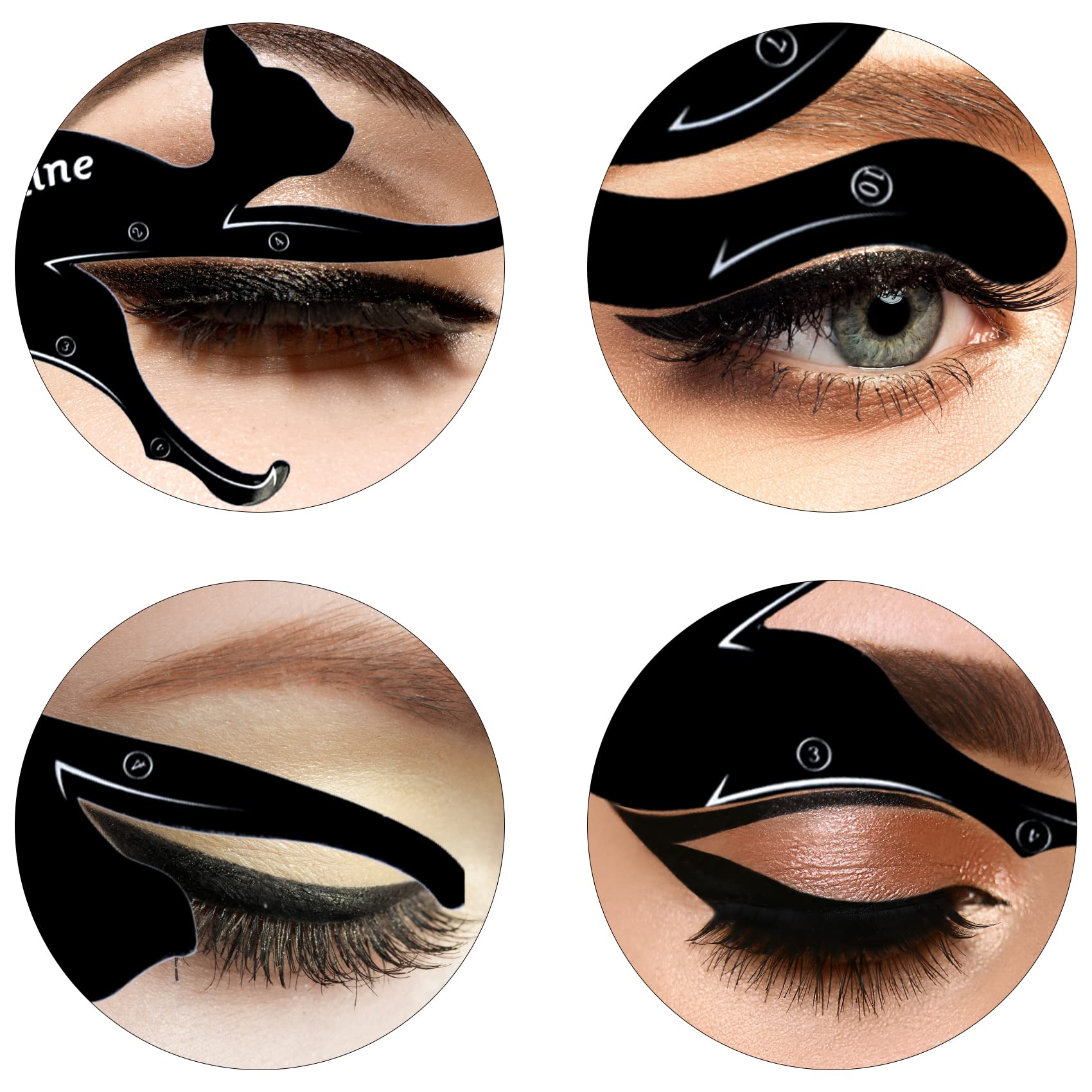 TailaiMei Eyeliner Stencils, Soft Silicone Material Smoky Eyeshadow Applicators Guide Template Tool