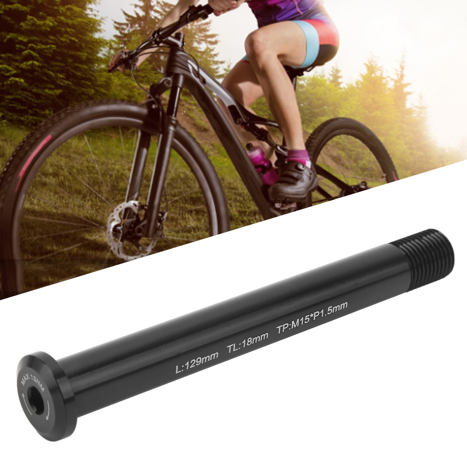 VBESTLIFE Front Hub Thru Axle Adapter, Front Thur Axle Lever Front Fork Barrel Shaft Lock Rod for Mountain Bike 15x100mm Opening