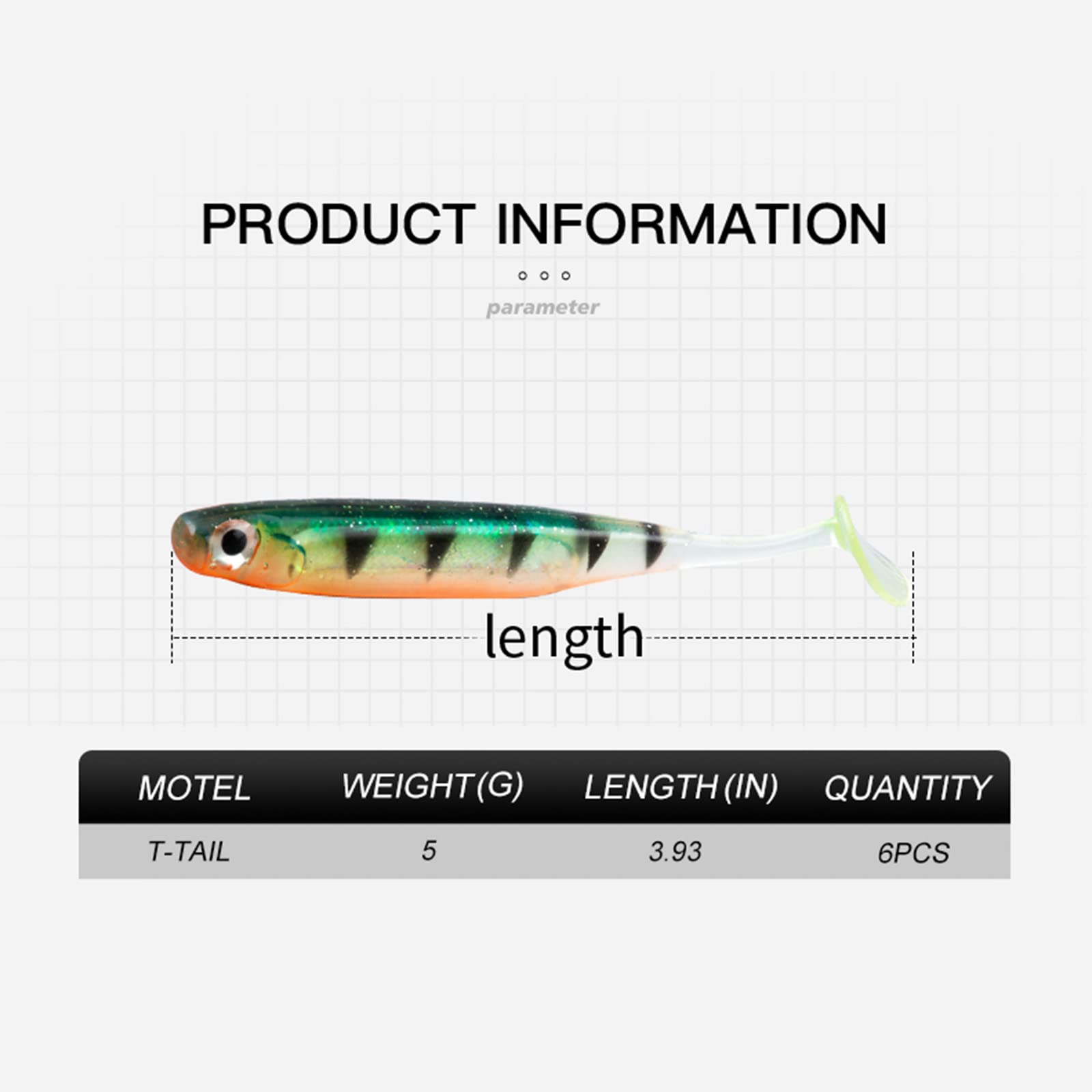 Tolure Soft Plastic Swimbait Paddle Tail Pack Shad Lure Soft Bass Paddle Tail Swim Bait for Bass Soft Lure Kit Tackle T Tail Fishing Lures Set 6pcs/Pack (Blue)